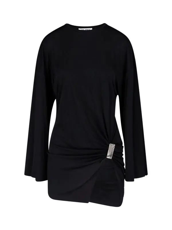 Attico Draped Mini Dress - Black