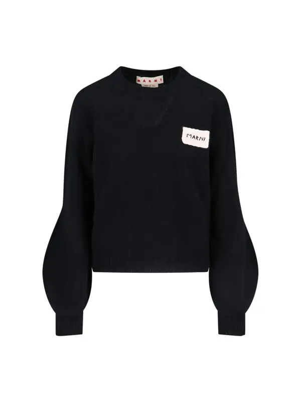 Miu Miu Logo Cashmere Sweater - Black