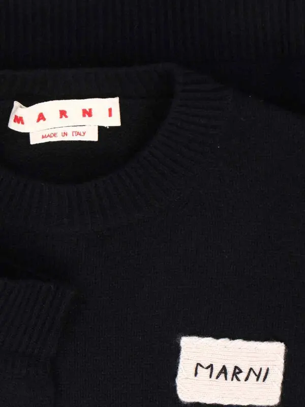 Miu Miu Logo Cashmere Sweater - Black