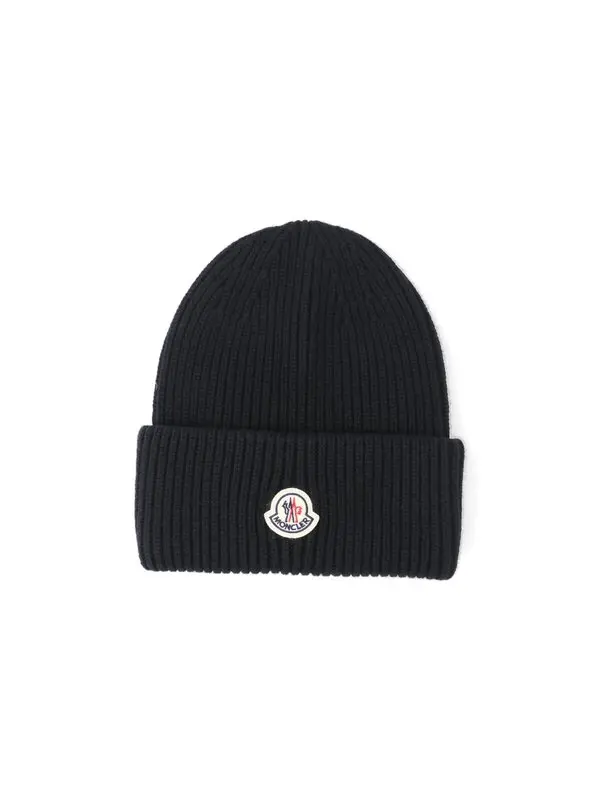 Moncler Virgin Wool And Cashmere Beanie - Black