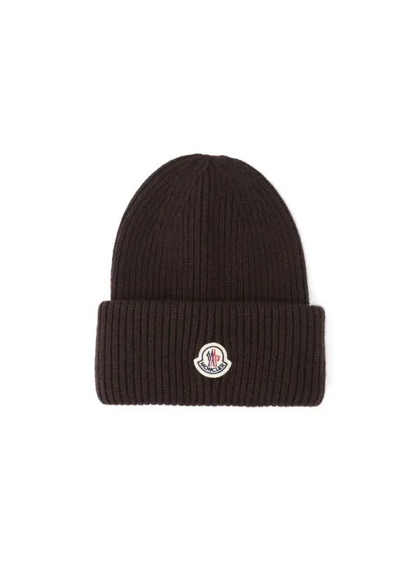 Moncler Virgin Wool And Cashmere Beanie - Brown