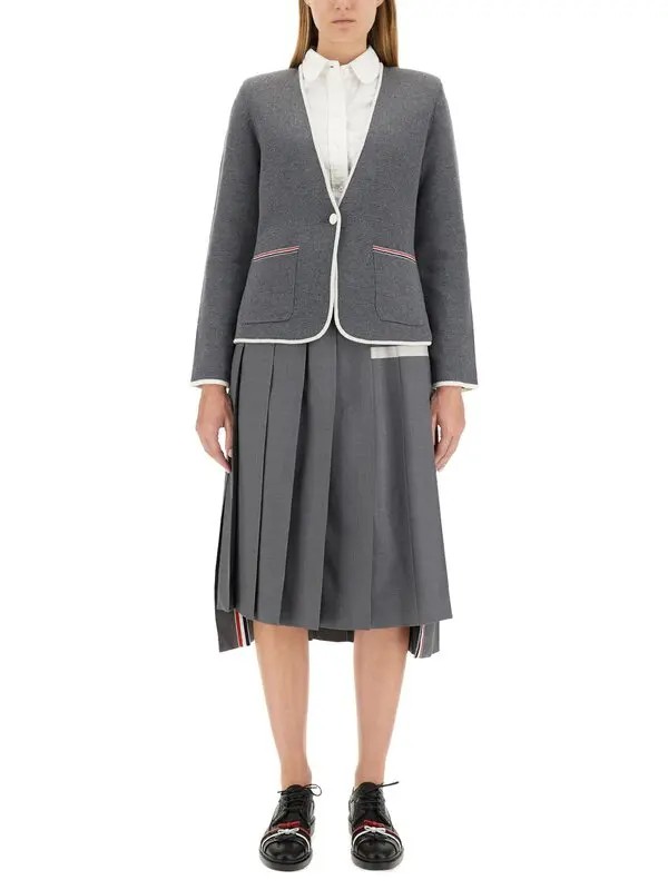 Thom Browne Single-breasted Jacket - Grey