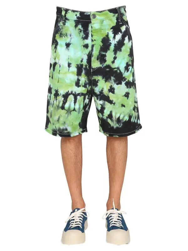Ami Bermuda Shorts With Tie Dye Pattern