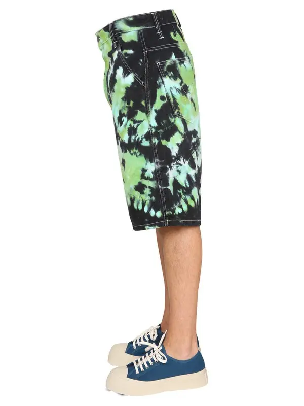 Ami Bermuda Shorts With Tie Dye Pattern