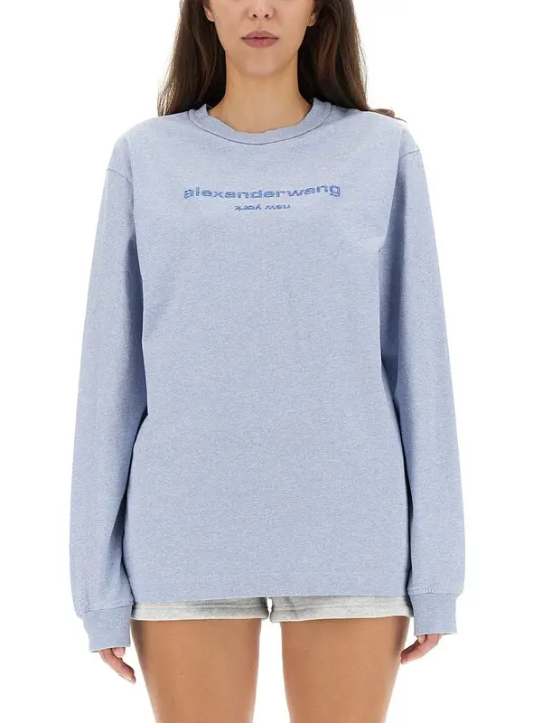 Alexander Wang Sweatshirt With Logo - Azure