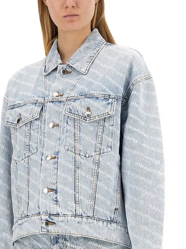 Alexander Wang All Over Logo Jacket - Azure