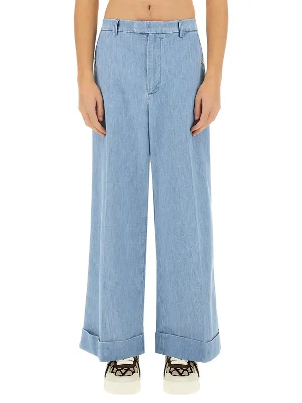 Valentino Garavani Wide Leg Cotton Pants