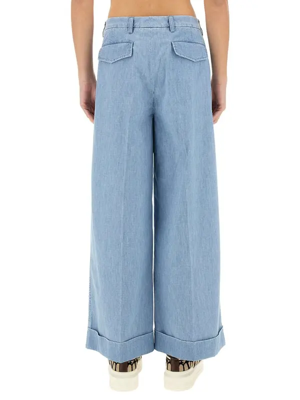 Valentino Garavani Wide Leg Cotton Pants