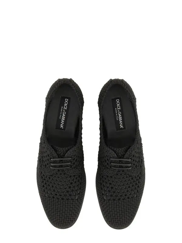 Dolce & Gabbana Woven Derby Shoe - Black