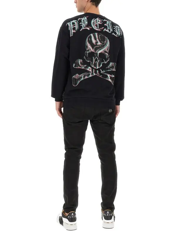 Philipp Plein Sweatshirt With Rhinestone Logo
