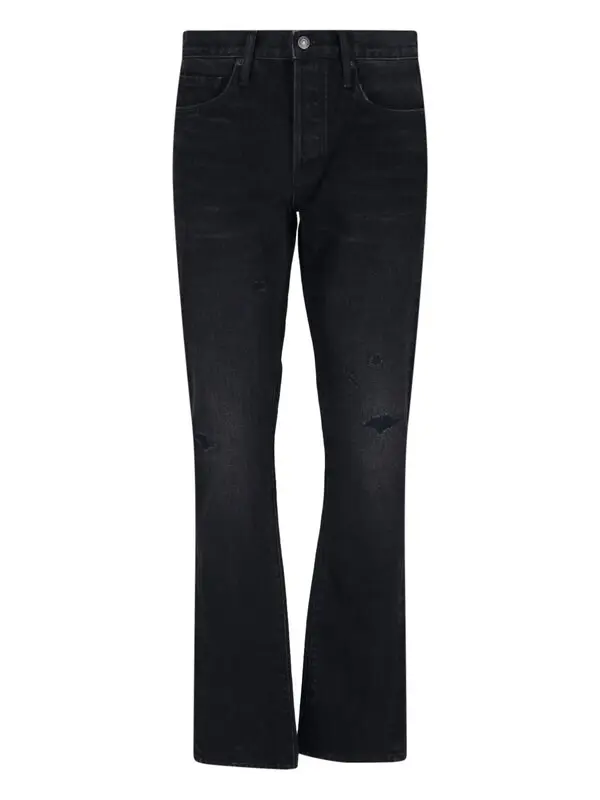 TOM FORD Logo Straight Leg Jeans - Black