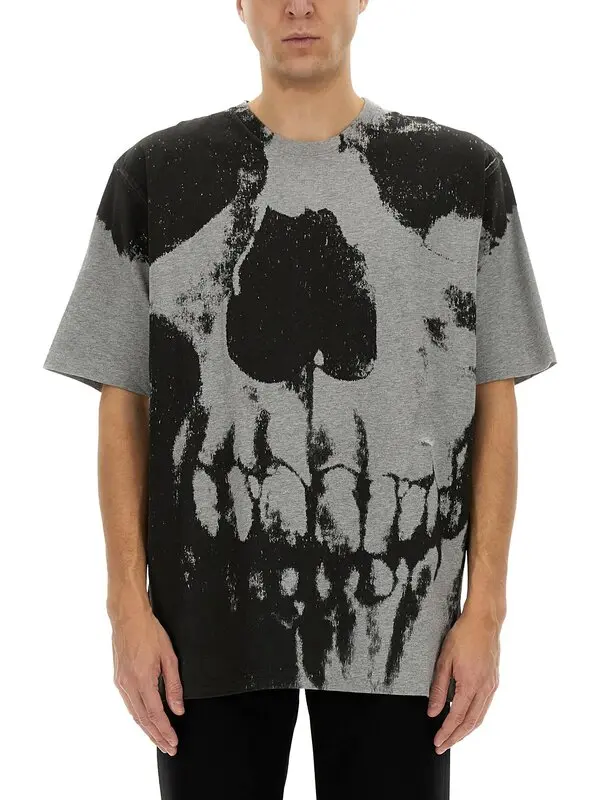 Alexander McQueen Skull Print T-shirt - Grey