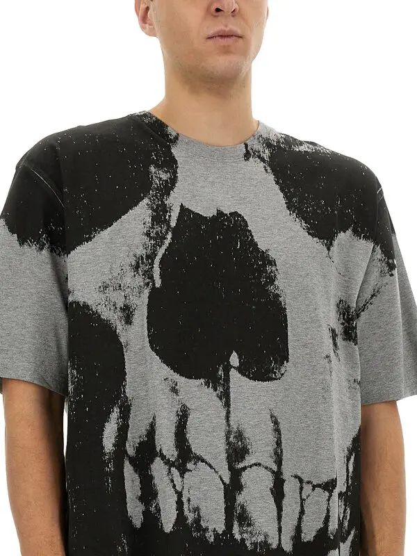 Alexander McQueen Skull Print T-shirt - Grey