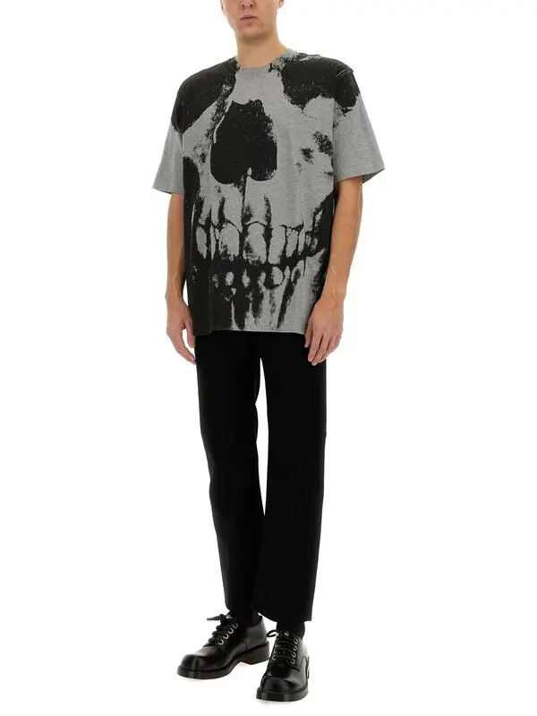 Alexander McQueen Skull Print T-shirt - Grey
