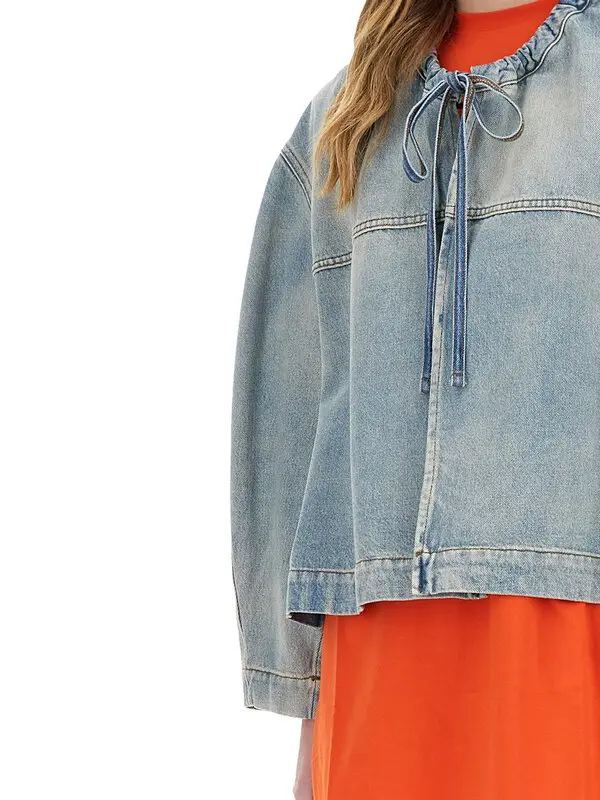MSGM Oversized Cotton Jacket - Denim