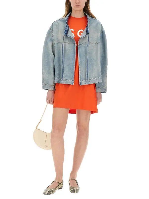 MSGM Oversized Cotton Jacket - Denim