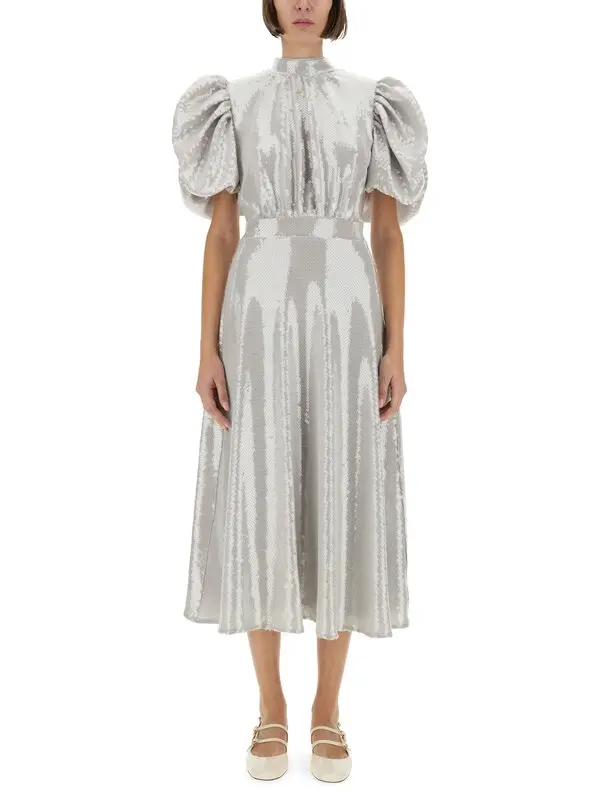 ROTATE BY BIRGER CHRISTENSEN Midi Dress With Sequins - Grey