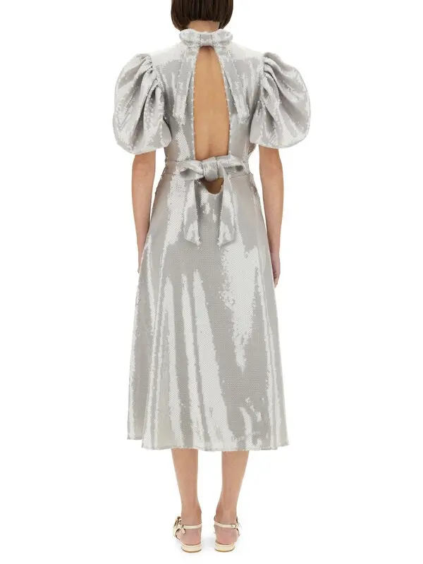 ROTATE BY BIRGER CHRISTENSEN Midi Dress With Sequins - Grey