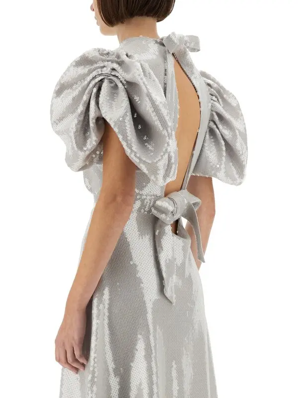 ROTATE BY BIRGER CHRISTENSEN Midi Dress With Sequins - Grey