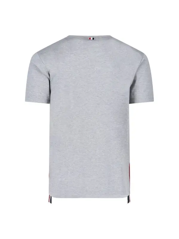 Thom Browne T-shirt Tricolour Details - Gray