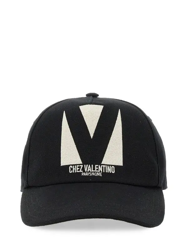 Valentino Garavani Chez Embroidered Baseball Cap - Black