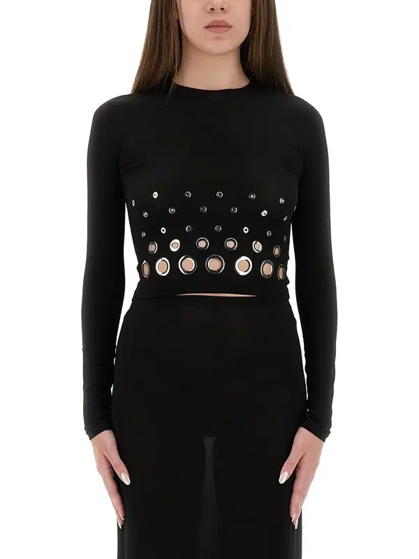 Rabanne Cropped Top With Eyelets