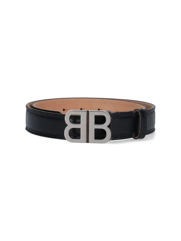 Dolce & Gabbana Logo Calf Leather Belt - Black
