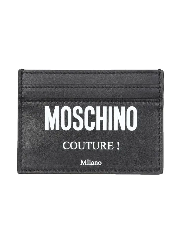 Moschino Card Holder With Logo - Black