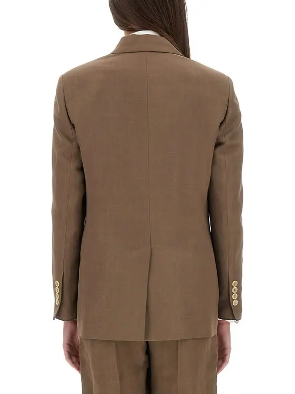 Brunello Cucinelli Twill Jacket With Necklace