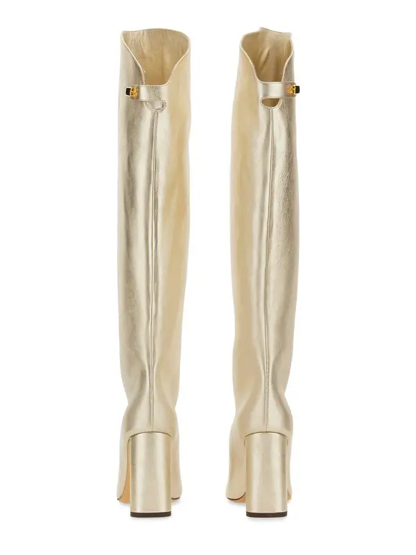 MAISON SKORPIOS Adriana Over-the-knee Boots - Beige