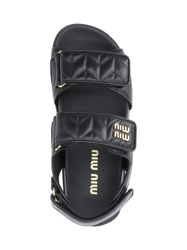 Miu Miu Logo Sandals - Black