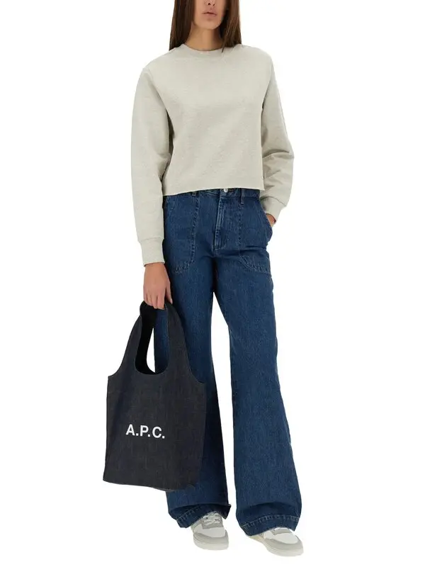 A.p.c. Sweatshirt With Logo - Grey