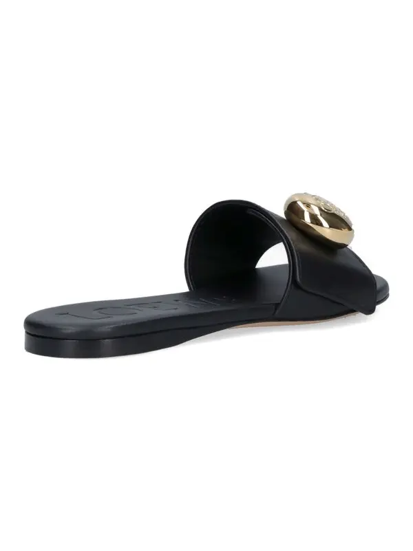 Loewe Pebble Leather Sandals - Black