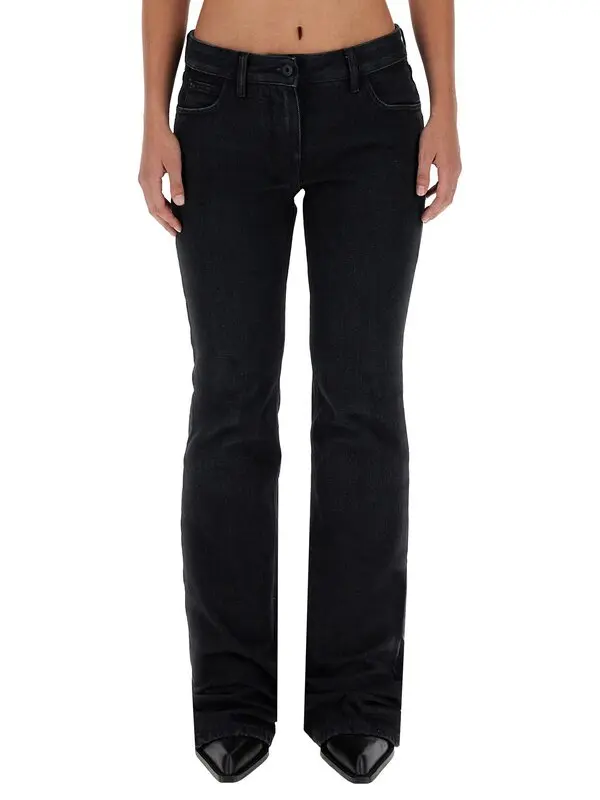 Off-White Wide Leg Jeans - Black