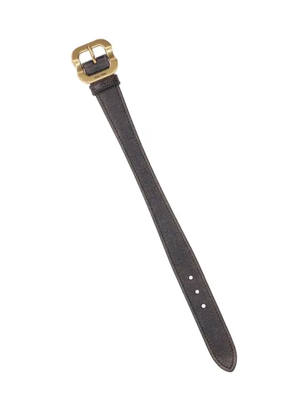 Miu Miu Leather Bracelet With Buckle - Brown