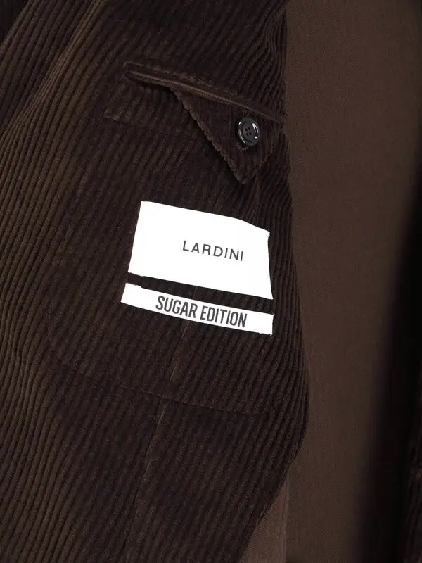 LARDINI Double-breasted Velvet Blazer - Brown