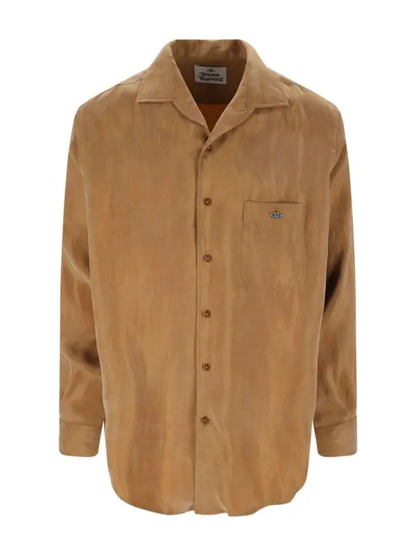 VIVIENNE WESTWOOD Suede Effect Shirt - Brown
