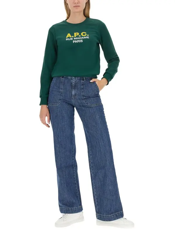 A.p.c. Logo Sweatshirt - Green