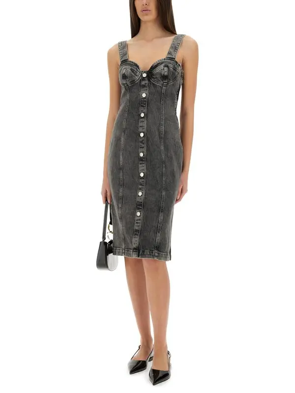 Moschino Denim Midi Dress - Grey