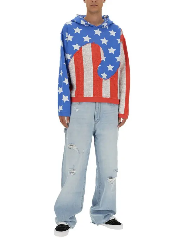 ERL Stars And Stripes Swirl Sweatshirt - Multicolour