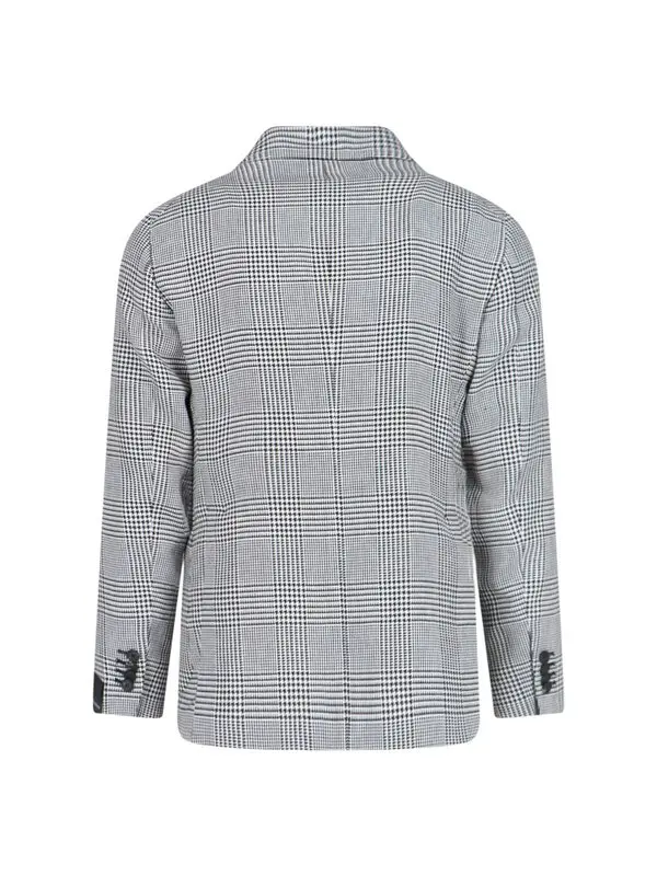 Tagliatore Single-breasted Houndstooth Blazer - White