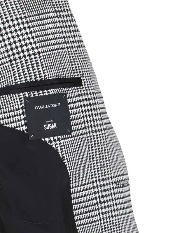 Tagliatore Single-breasted Houndstooth Blazer - White