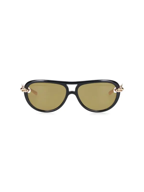 Bottega Veneta Knot Aviator Sunglasses - Black