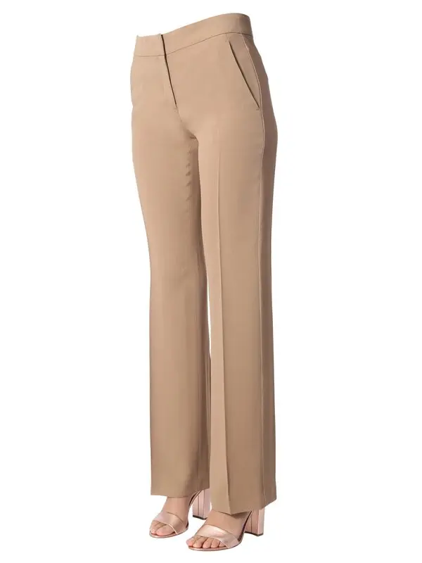 N°21 Straight Leg Pants With Side Band - Beige