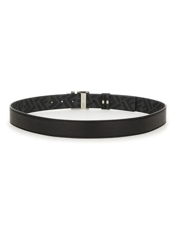 Fendi Squared Ff Reversible Belt - Black