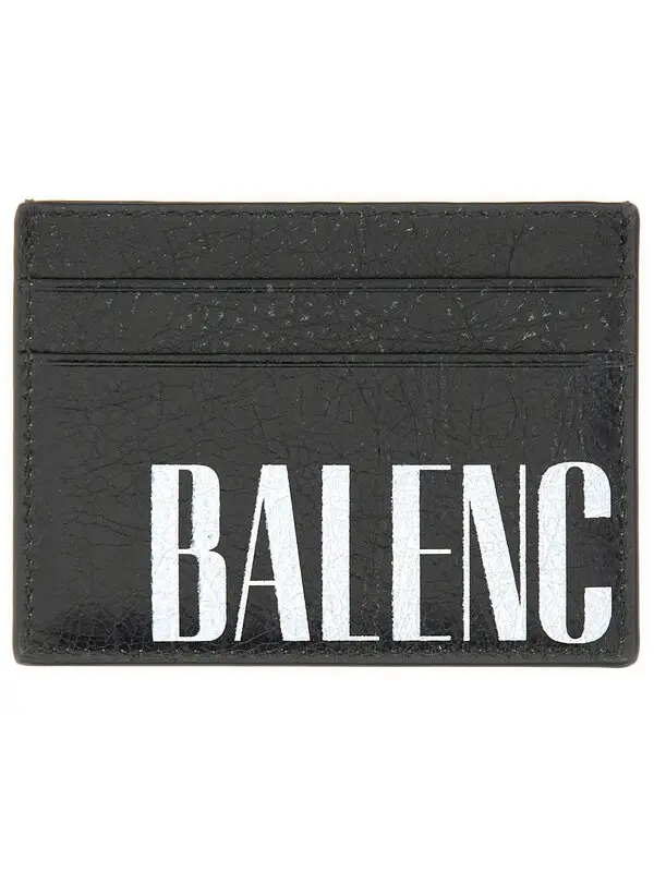 Balenciaga Leather Card Holder - Black