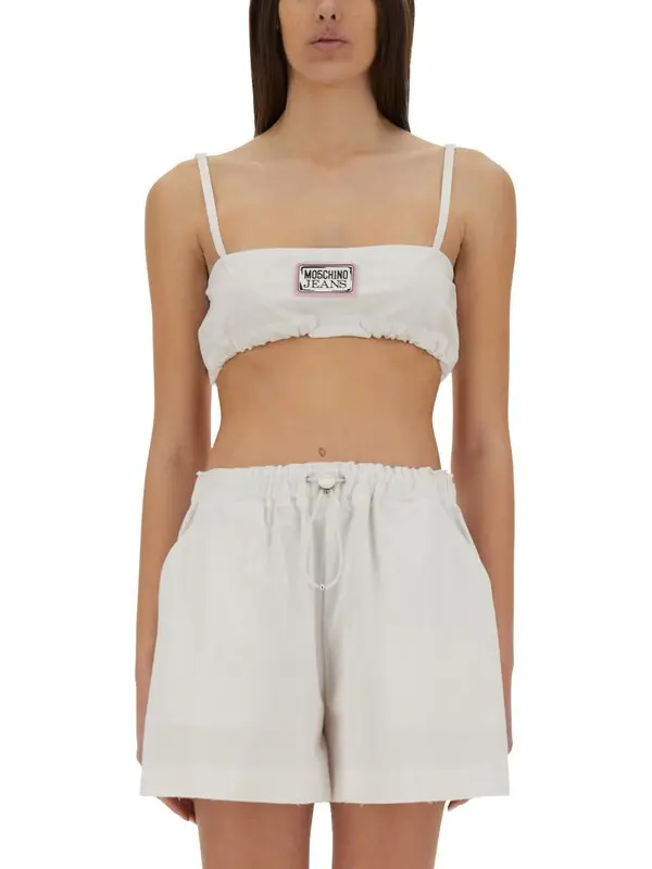 Moschino Cotton Bandeau Top - White