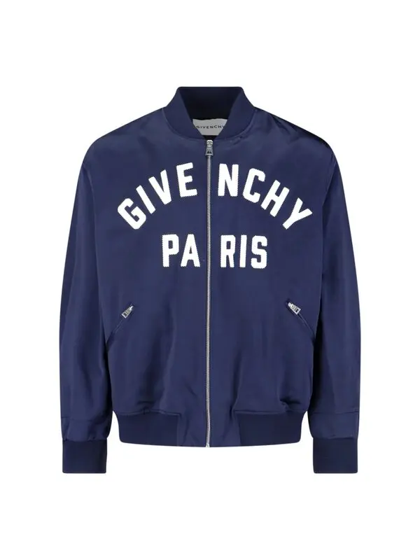Givenchy Logo Bomber Jacket - Blue