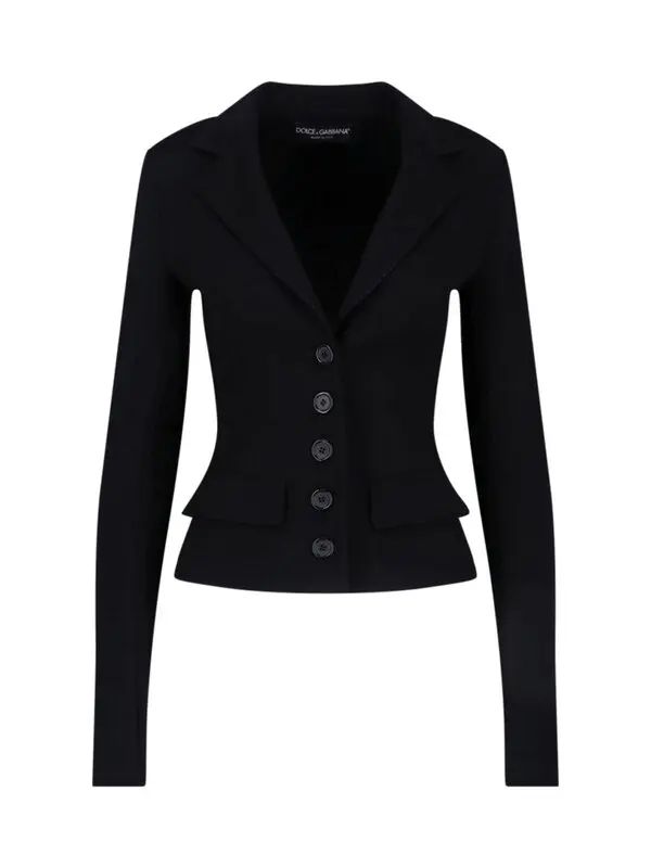 Giorgio Armani Single-breasted Virgin Wool Blazer - Black