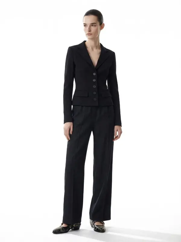 Giorgio Armani Single-breasted Virgin Wool Blazer - Black